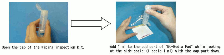 Application inspection method with a cotton swab using MC-Media Pad ...